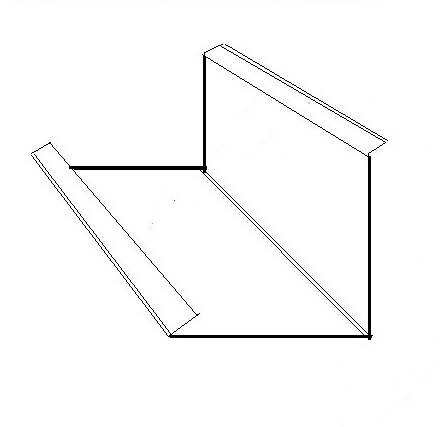 Lemování ke zdi po spádu spodní - Regamet - PLECHOVÁ STŘECHA